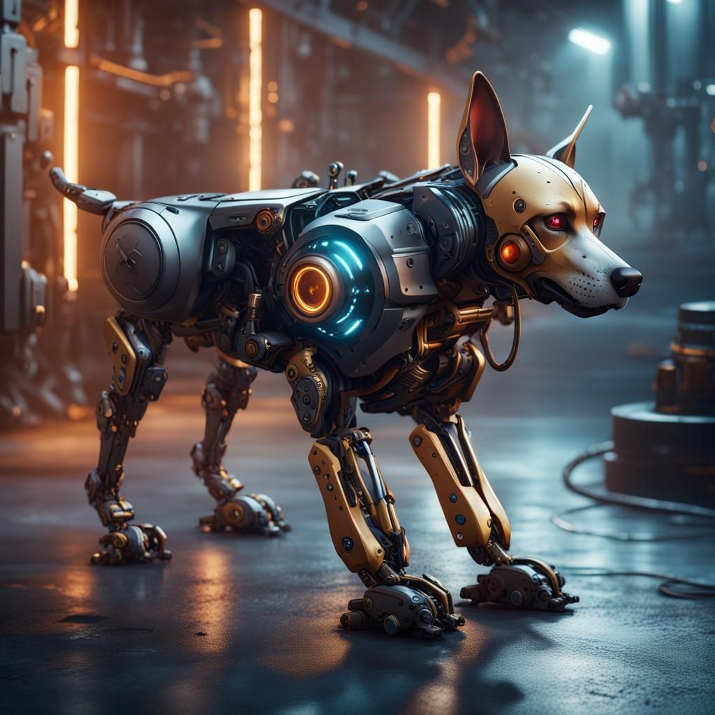 (prompt) robotic computer dog - AI Generated Artwork - NightCafe Creator