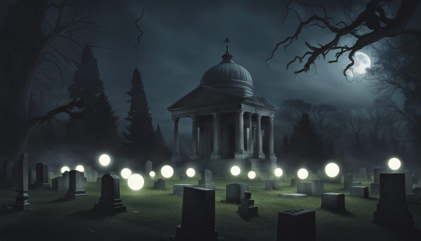 Ghost meeting at the full moon night - AI Generated Artwork - NightCafe ...