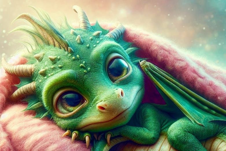 Sleepy baby dragon - AI Generated Artwork - NightCafe Creator