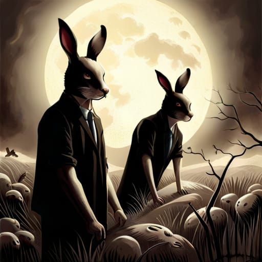 evil easter bunny Macabre and Dark Surreal Artists - AI Generated ...