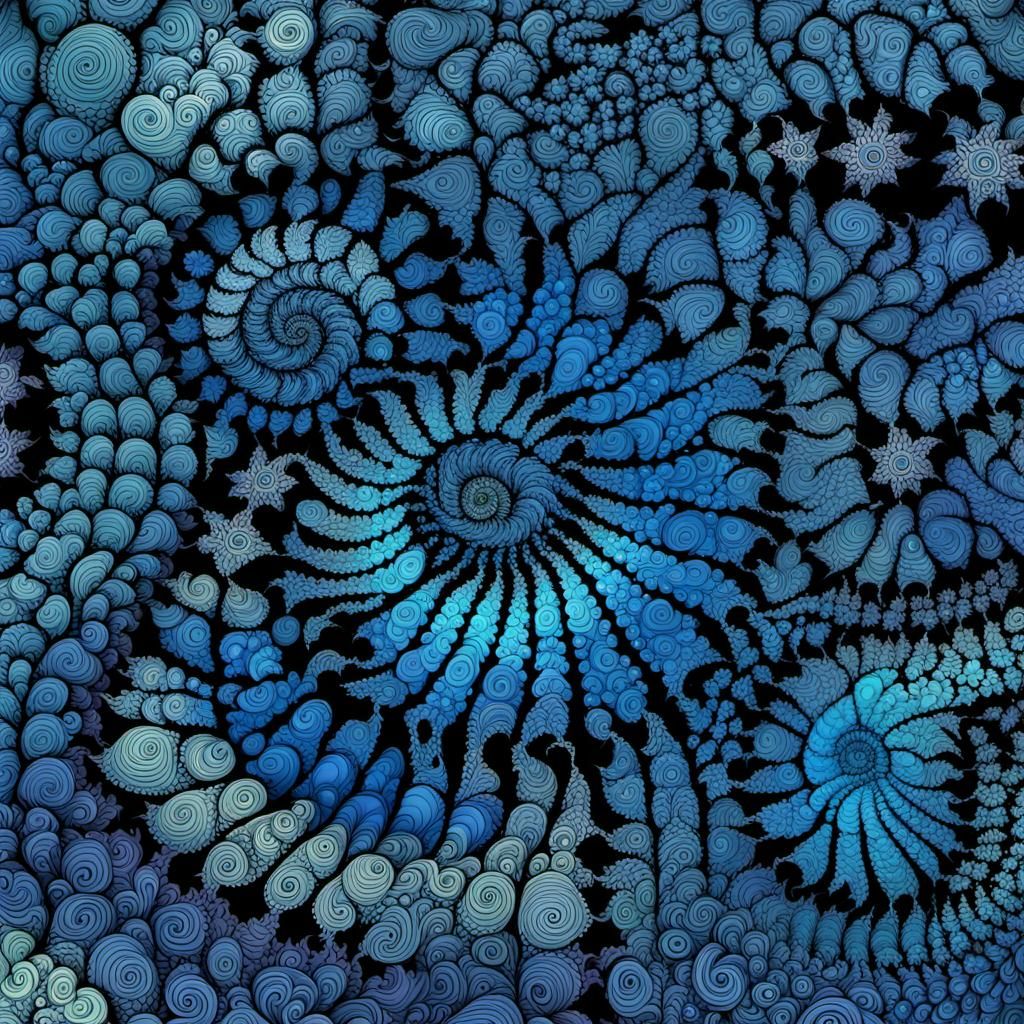 Fractals Entwined in Infinite Zentangle Patterns - AI Art