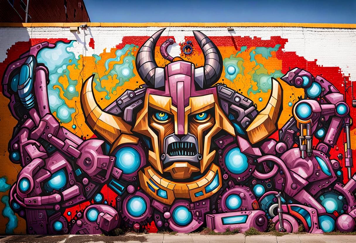 Hi-Tech graffiti technology - AI Generated Artwork - NightCafe Creator