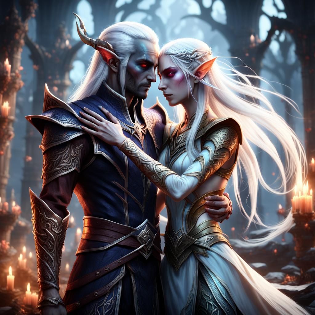 Dark elves couple 💜 - AI Generated Artwork - NightCafe Creator