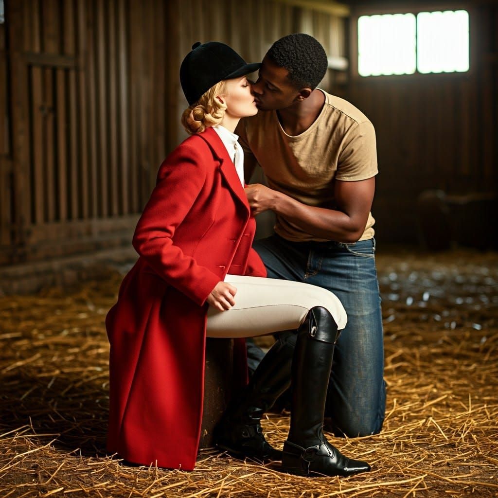 Elegant French Countess in Romantic Barn Setting, ... - AI Art