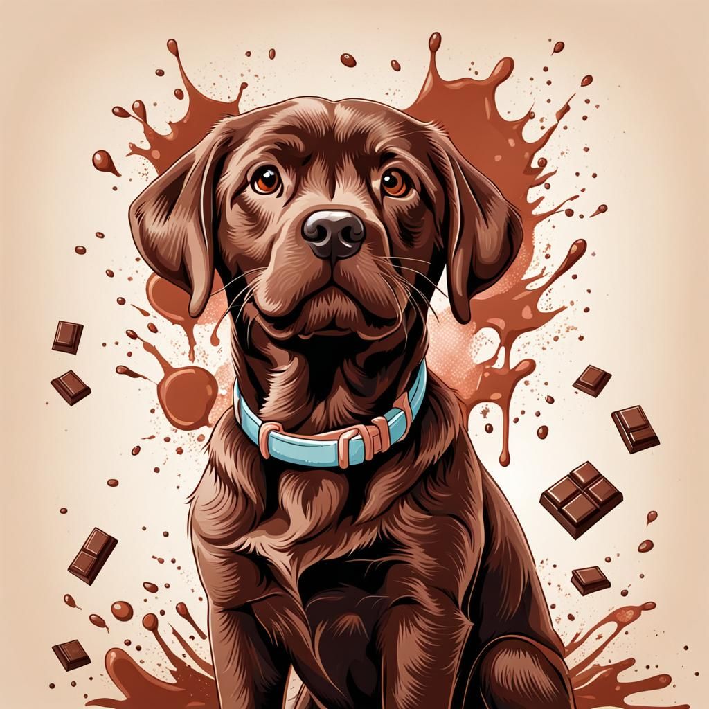 Chocolate Labrador Puppy - AI Generated Artwork - NightCafe Creator