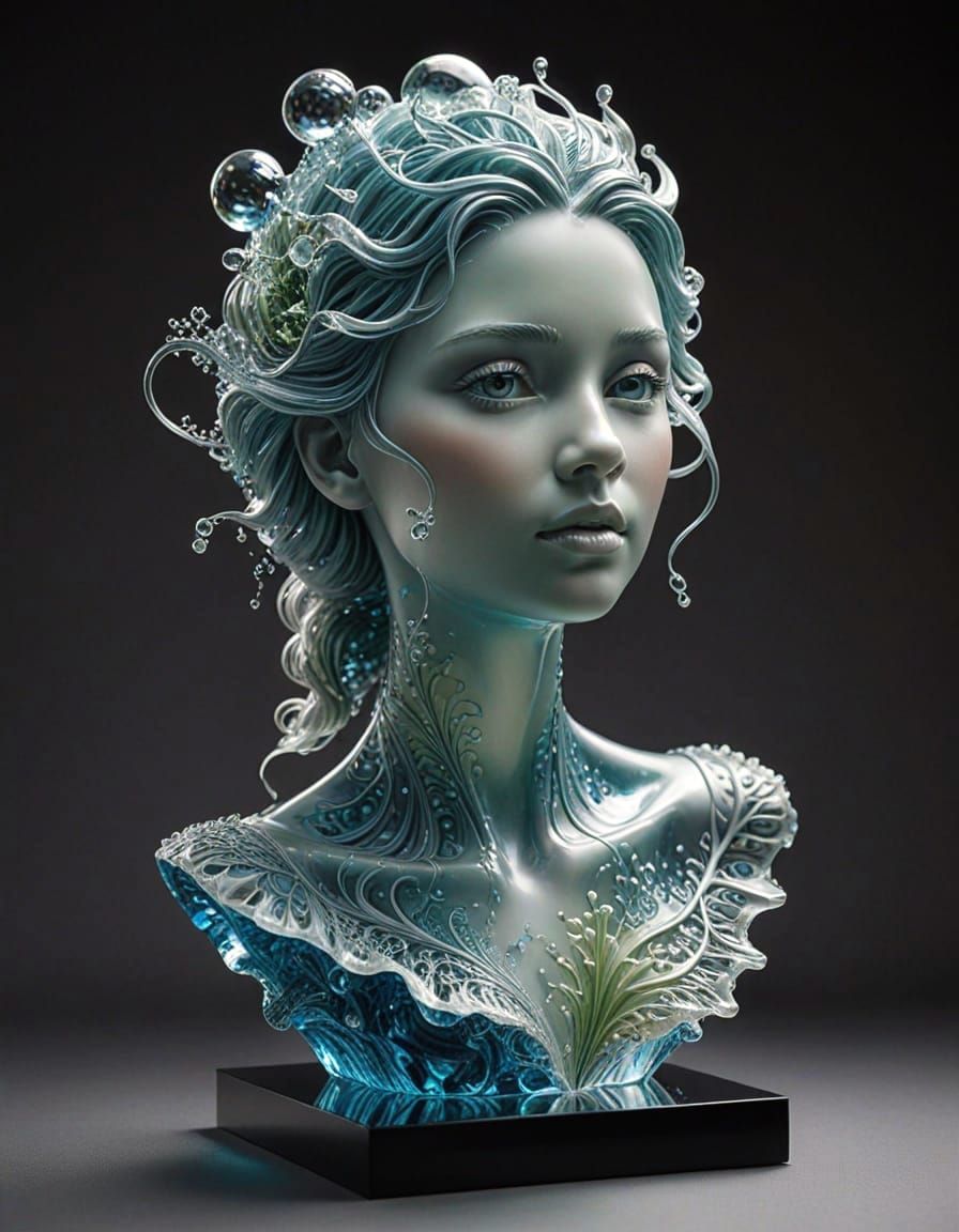A glass bust sculpture - A glass bust sculpture