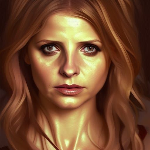 goddess of buffy, sarah michelle gellar - AI Generated Artwork ...