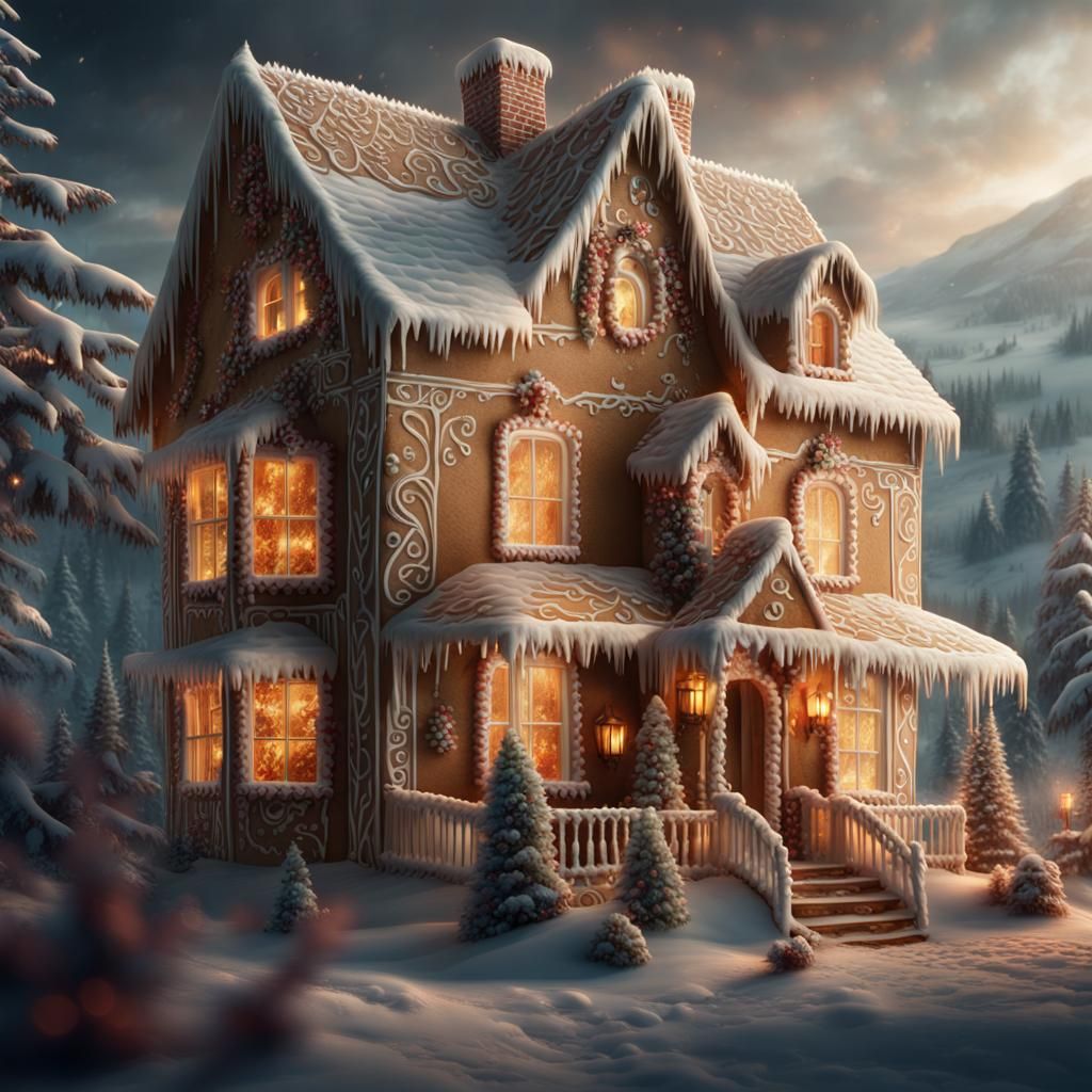 Gingerbread house - AI Generated Artwork - NightCafe Creator