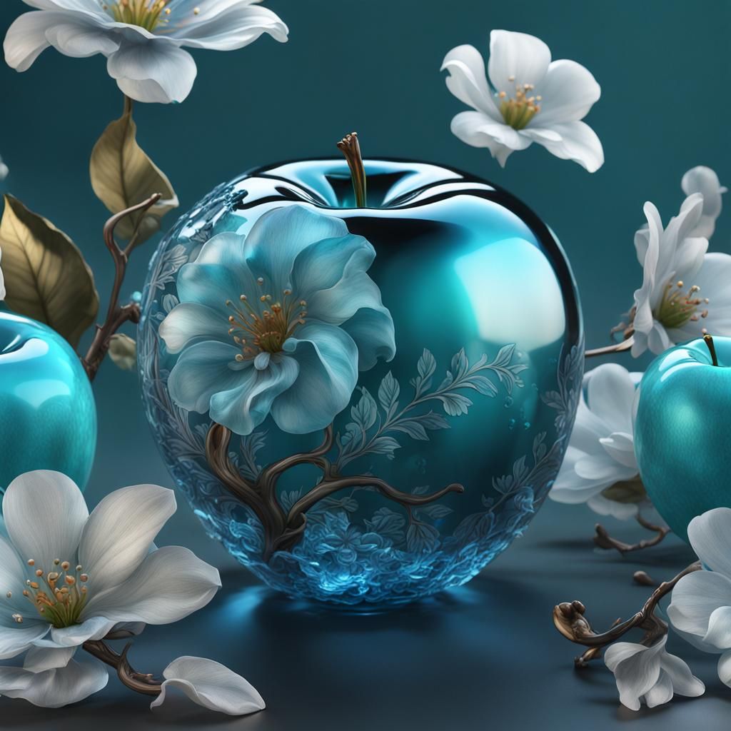 Turquoise Apple II - AI Generated Artwork - NightCafe Creator