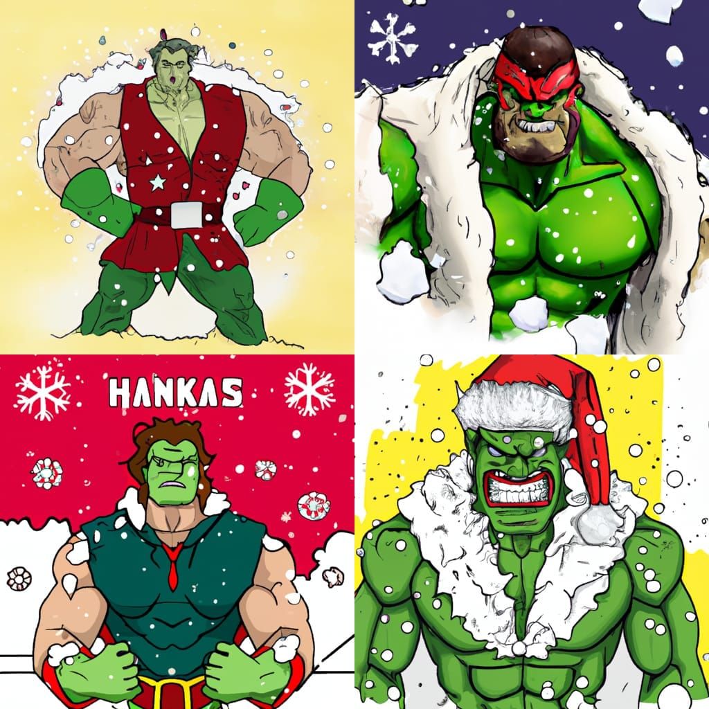 hulk as epic santa clauss - AI Generated Artwork - NightCafe Creator