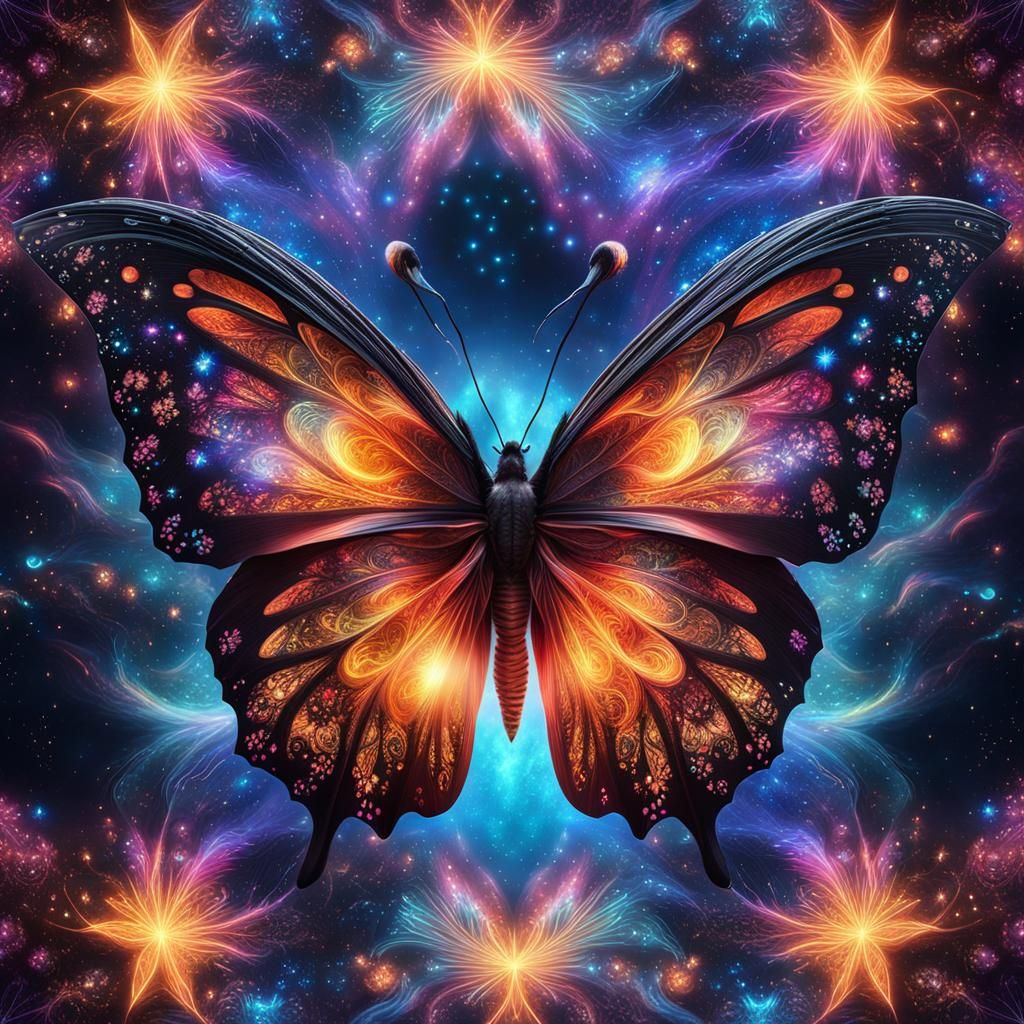 SUPER COLORFUL cosmic reflections in intricate patterns in a giant ...