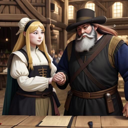 A peasant haggling with a merchant. - AI Generated Artwork - NightCafe ...