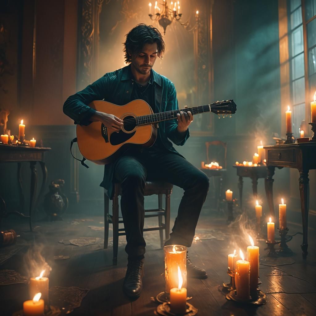 Purple genius riffing in the darkness of love. - AI Generated Artwork ...