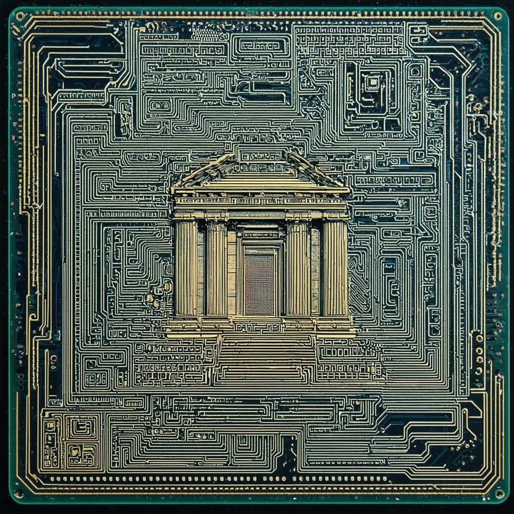 Greek temple on a microchip - AI Generated Artwork - NightCafe Creator