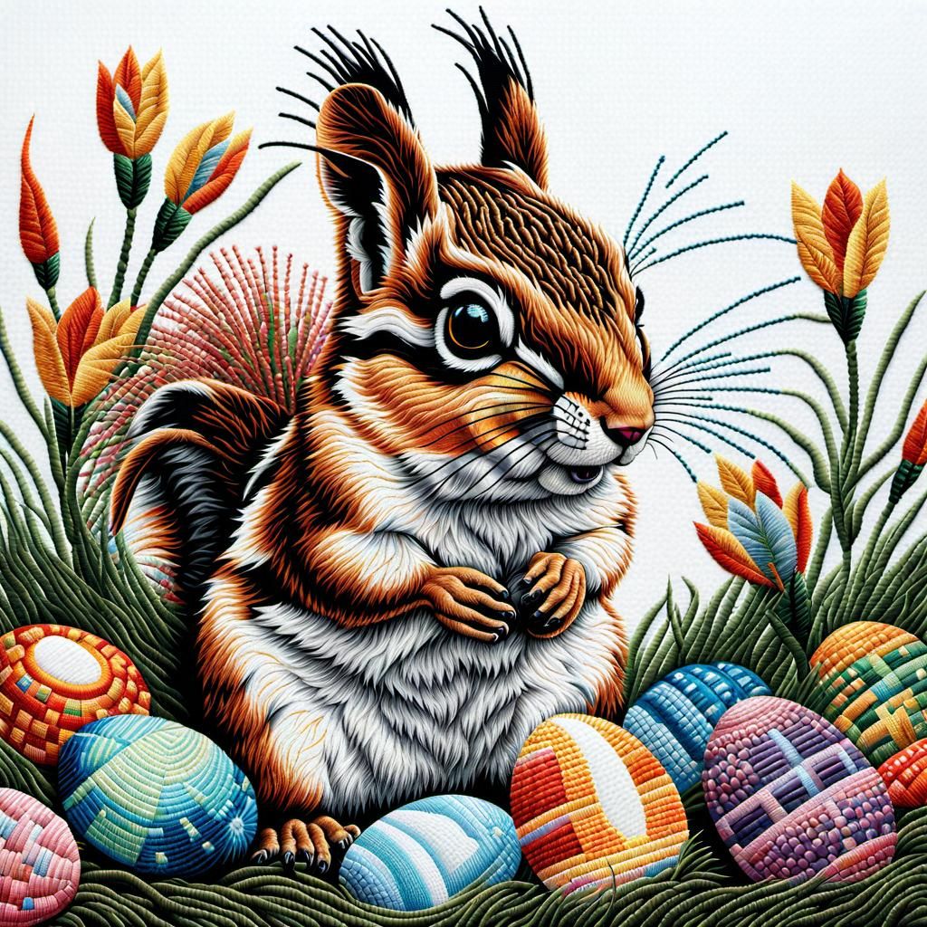 Chipmunk on Easter - AI Generated Artwork - NightCafe Creator
