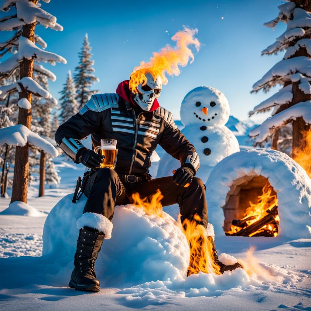 Ghost rider refreshing hollidays - AI Generated Artwork - NightCafe Creator