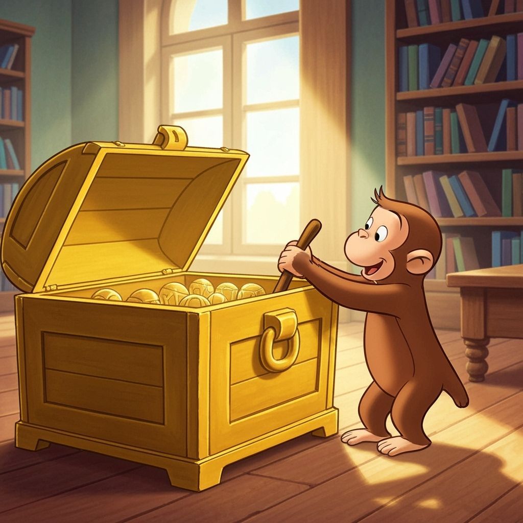Curious George Opens The Ark of the Covenant - AI Art