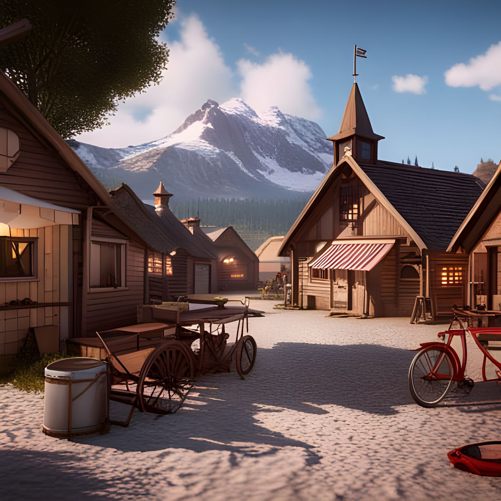 Humble Little Town - AI Generated Artwork - NightCafe Creator