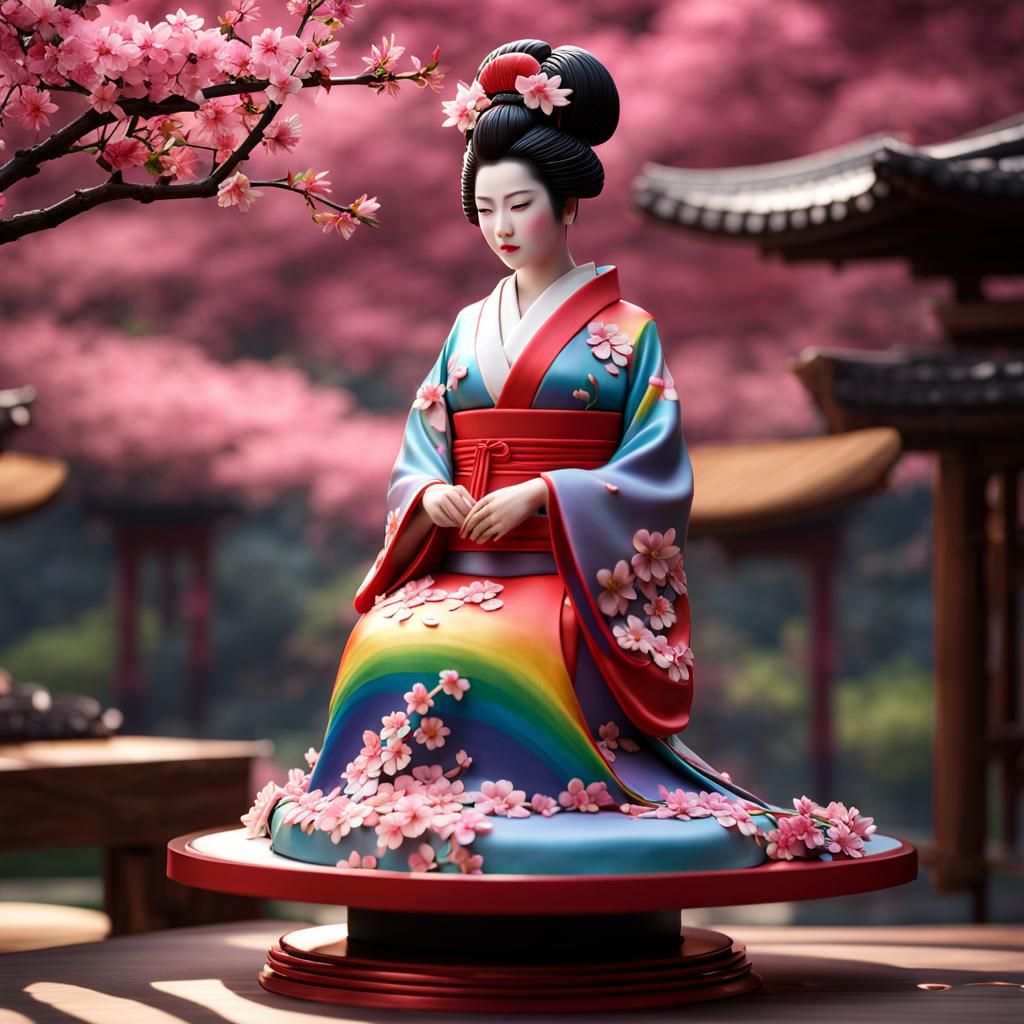 sculptured geisha cake - AI Generated Artwork - NightCafe Creator