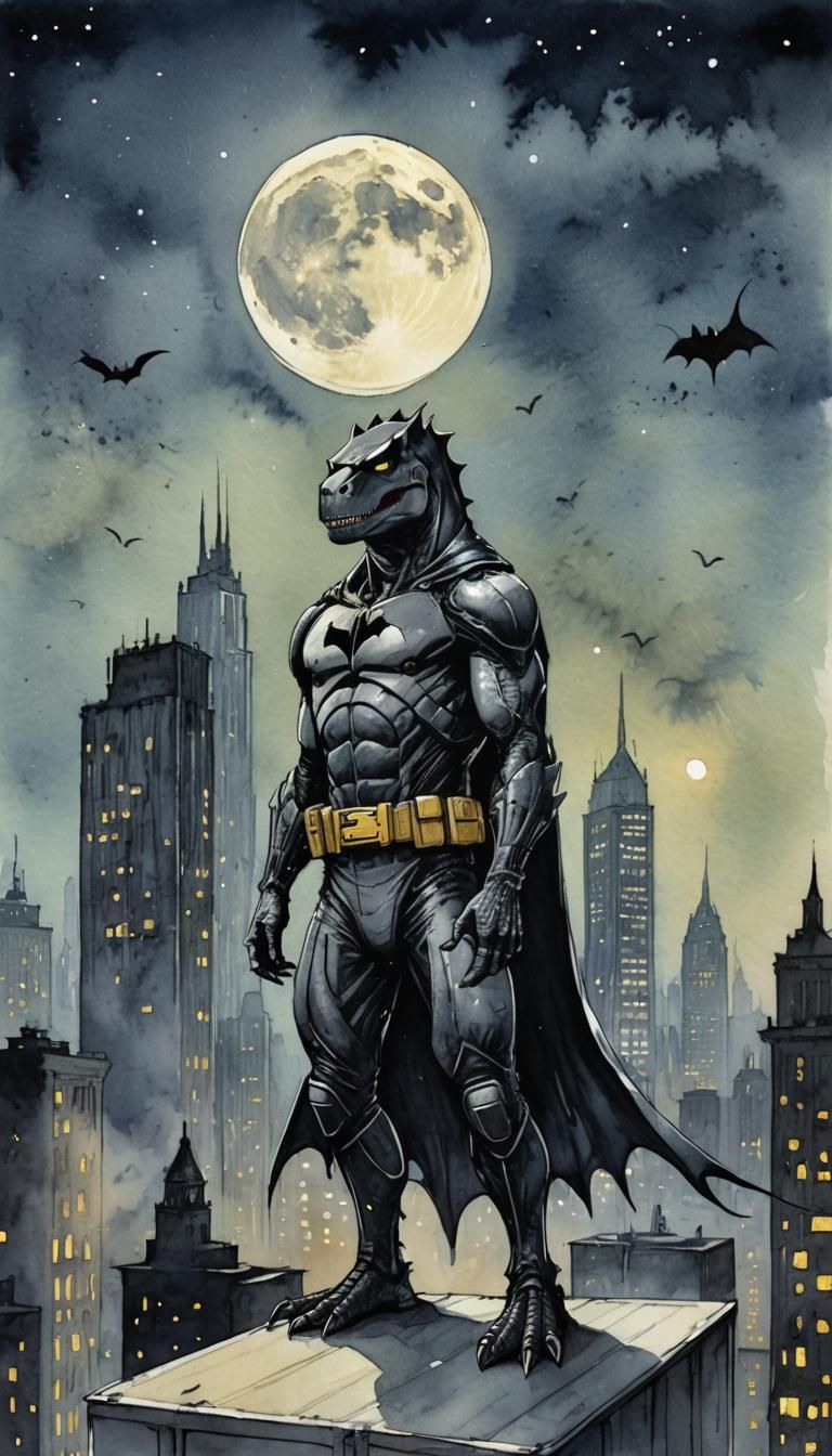 Bat-Rex. He Will Tear Crime A New One. - AI Generated Artwork ...