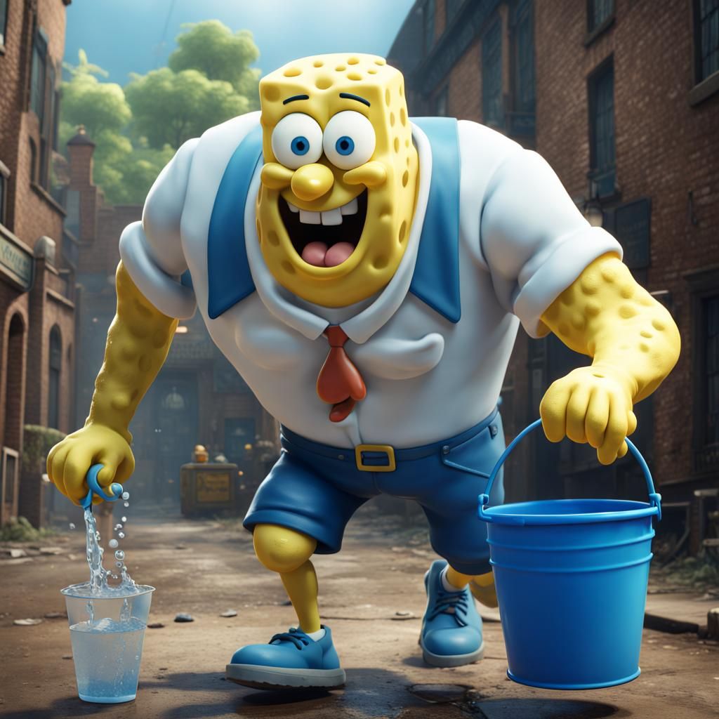 SpongeBob’s cousin, Mr.Clean pants - AI Generated Artwork - NightCafe ...