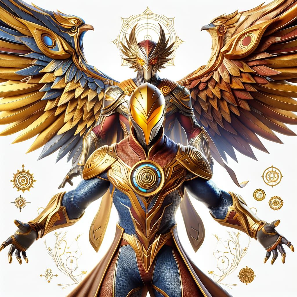 Hyper realistic superheroes Doctor Fate and Hawkman