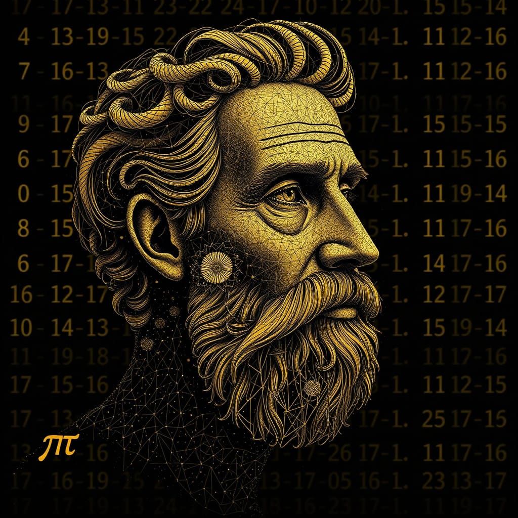 Fibonacci Numbers and Pi Code Generate Portrait wi... - AI Art
