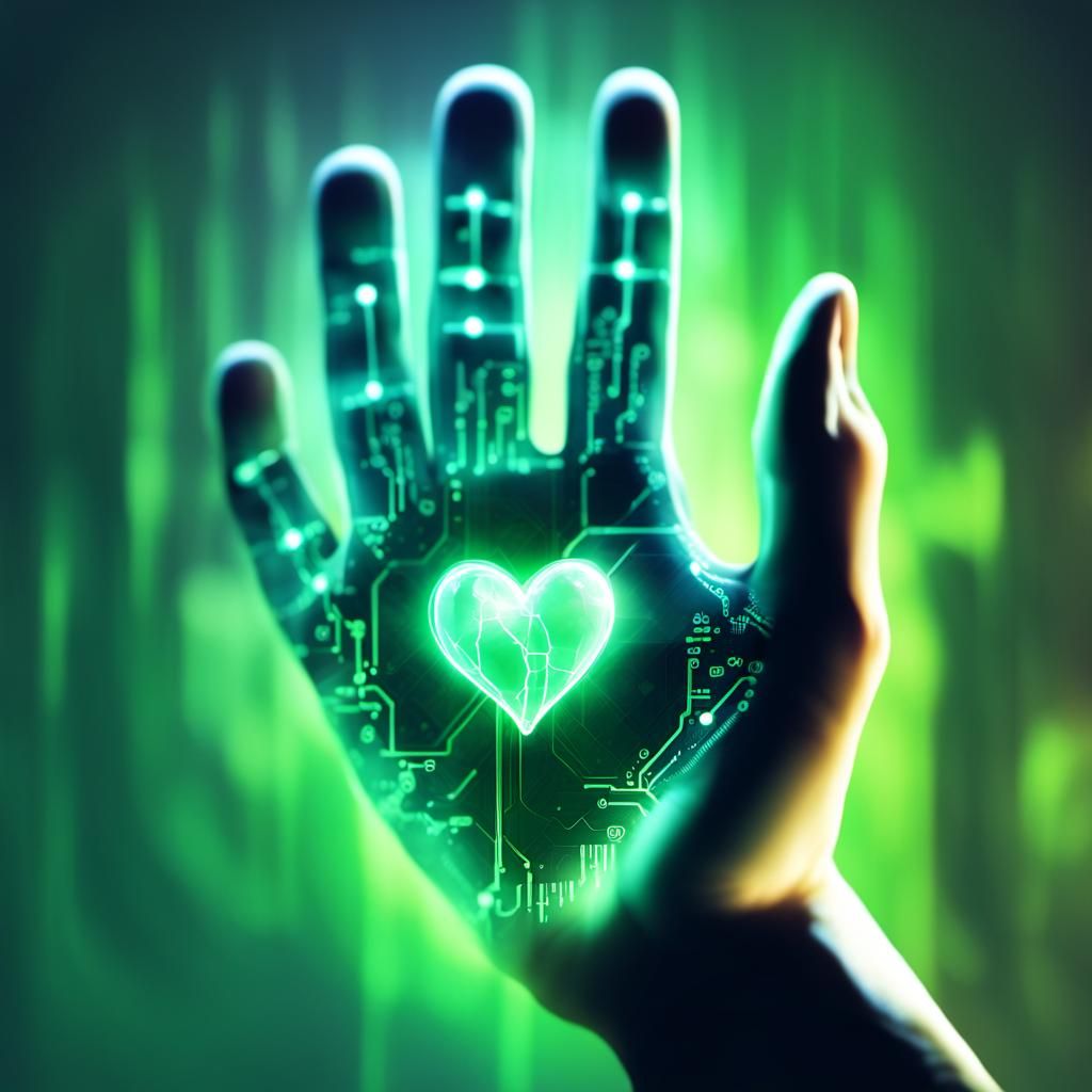 Matrix hand - AI Generated Artwork - NightCafe Creator