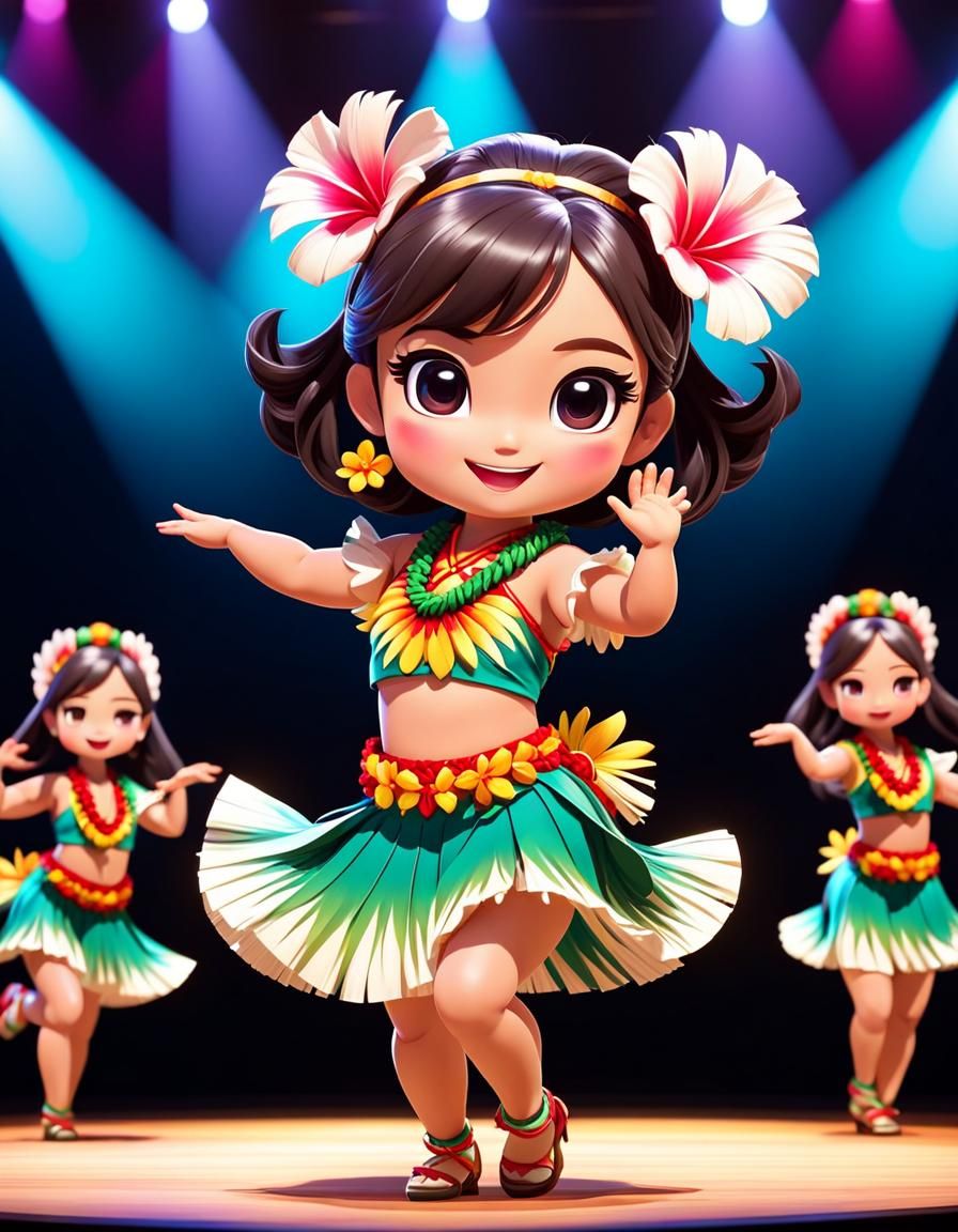 Hula Harmony: The Chibi Hawaiian Traditional Dancer - AI Generated ...