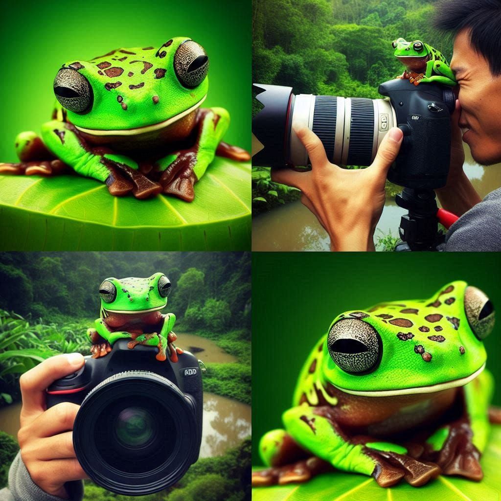 Frog Photo Shoot - AI Generated Artwork - NightCafe Creator