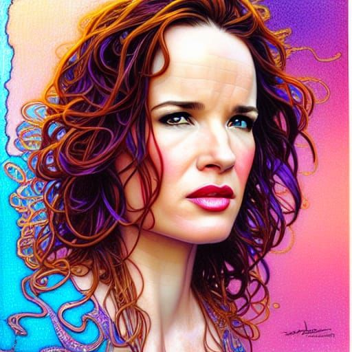 Juliette Lewis - Detailed Portrait of Juliette Lewis in Poin...