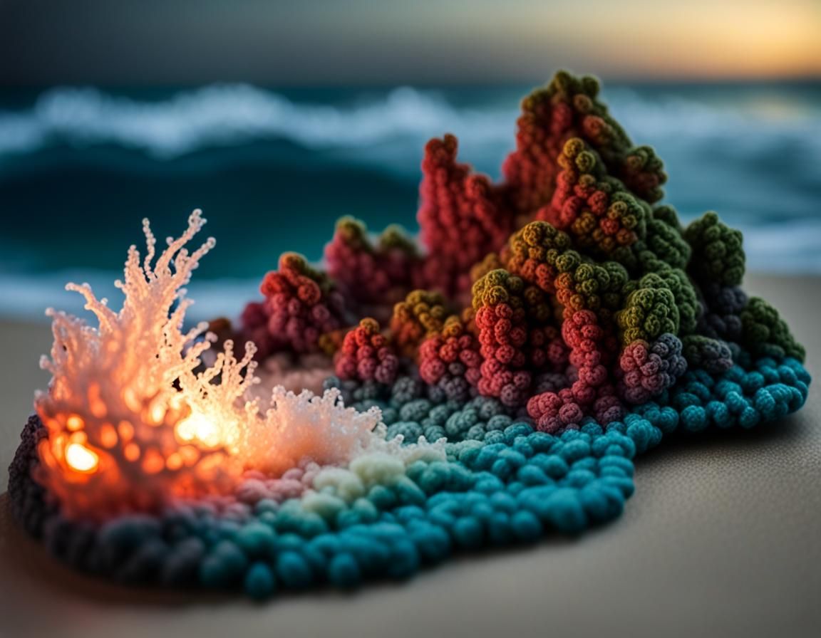 a living miniature crocheted fantasy atoll where everything is ...