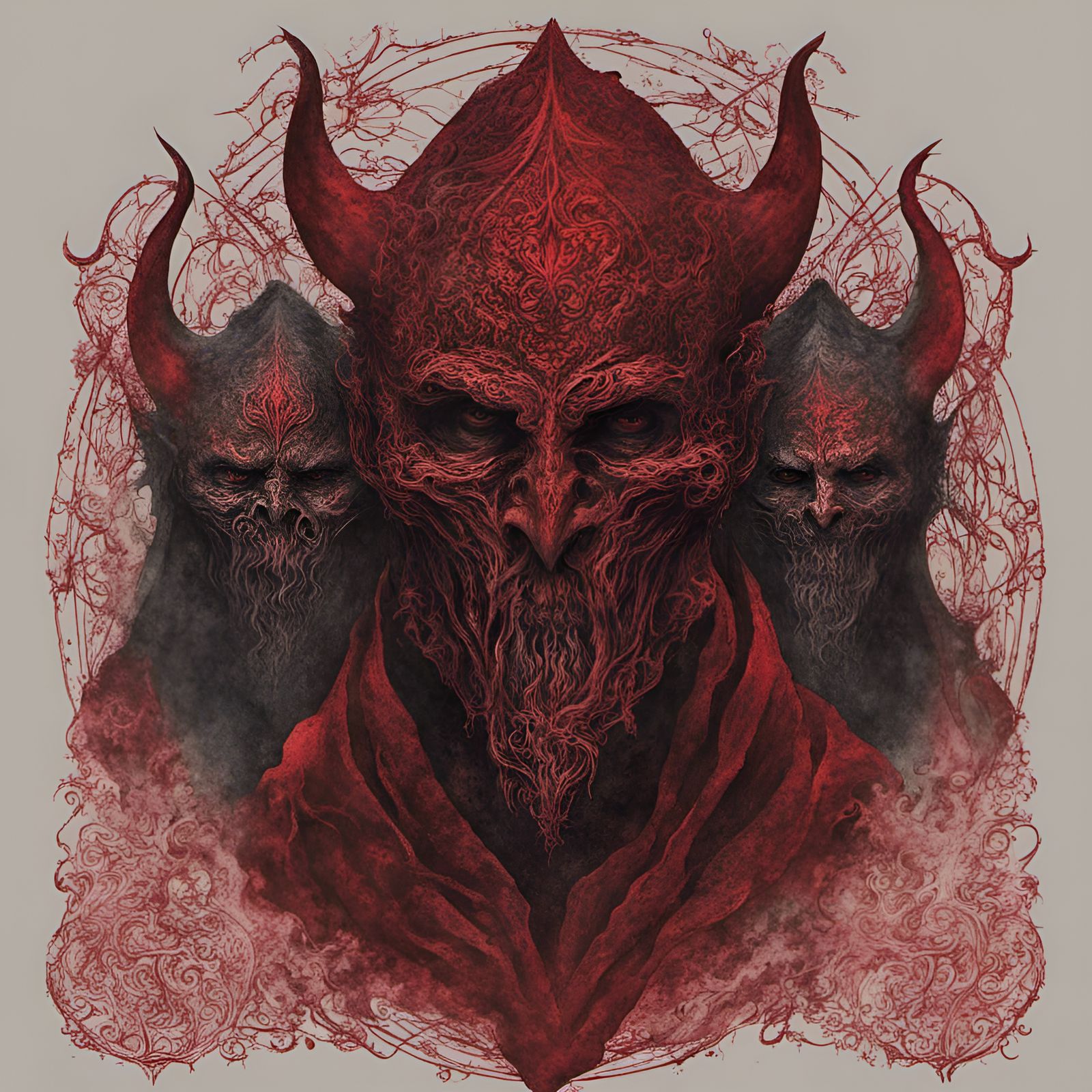 Seven demon princes of hell Mystic red mist,medieval celtic patterns ...
