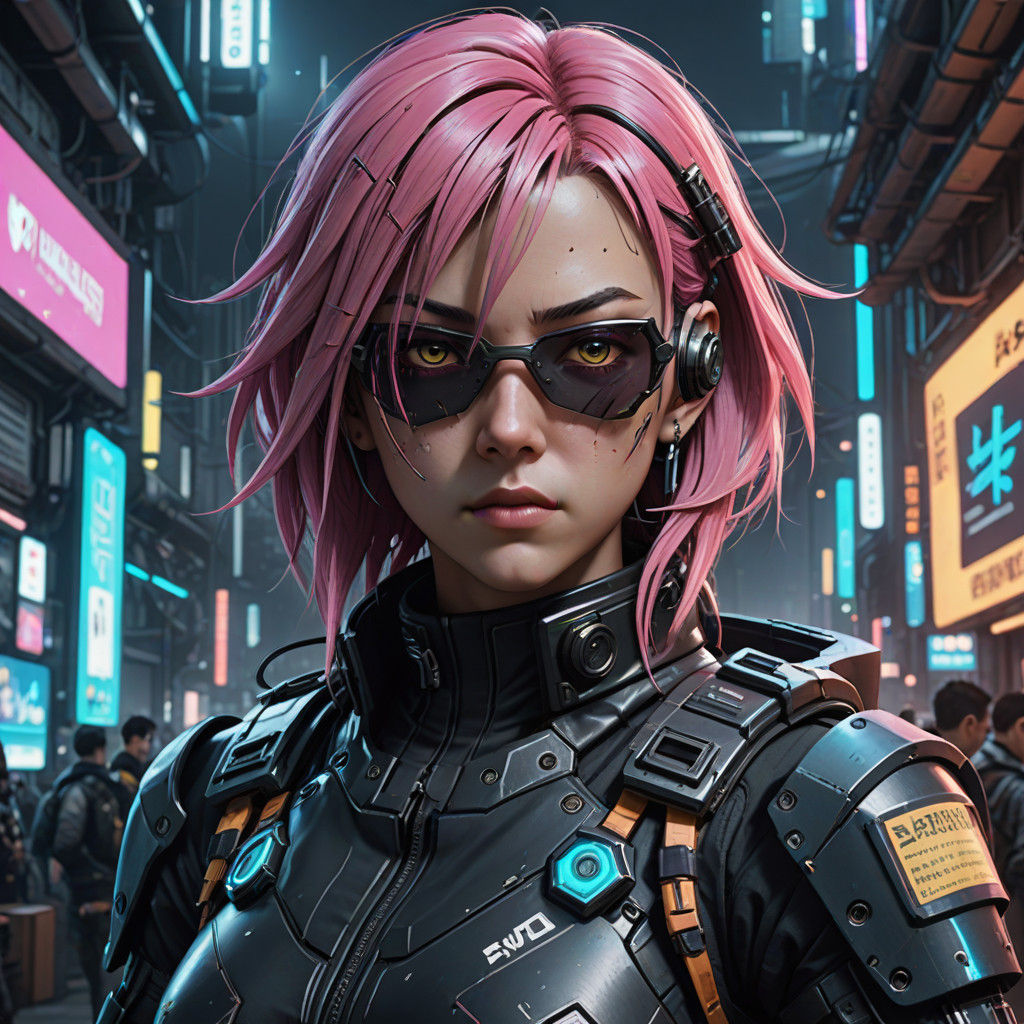 bladed futuristic cyberpunk wanted poster