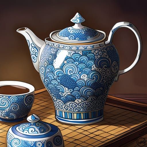 Tea pot pattern🌀 - AI Generated Artwork - NightCafe Creator