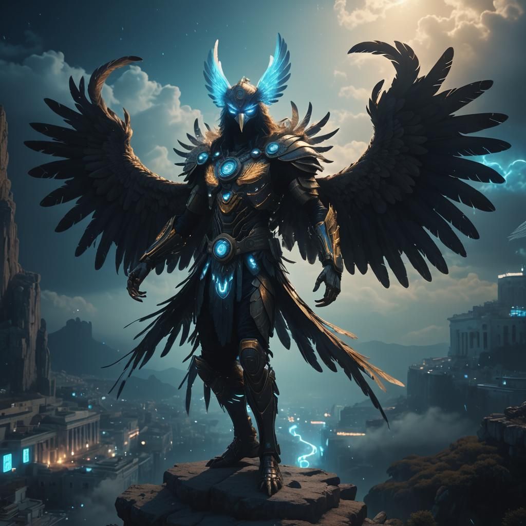 Male harpy in his armor - AI Generated Artwork - NightCafe Creator