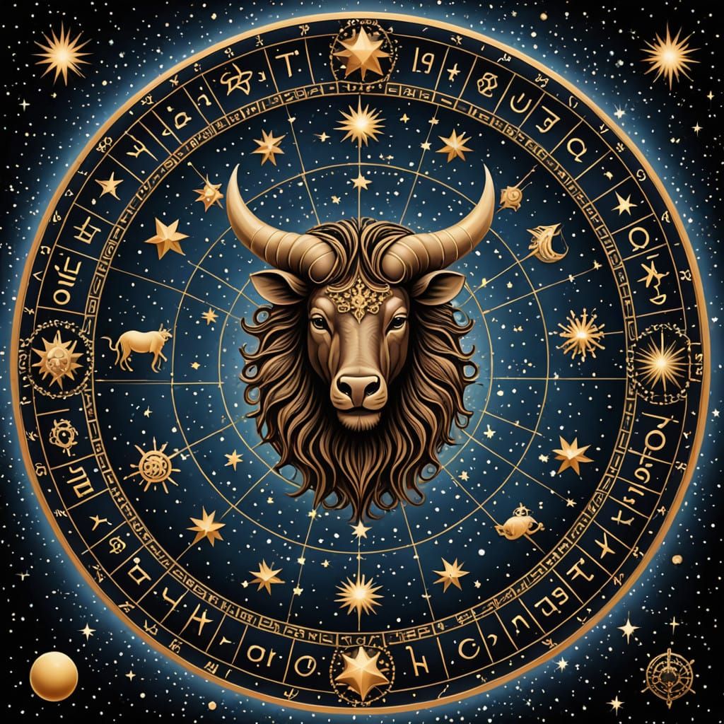Celestial Zodiac God of Taurus Embodied in Starlig... - AI Art