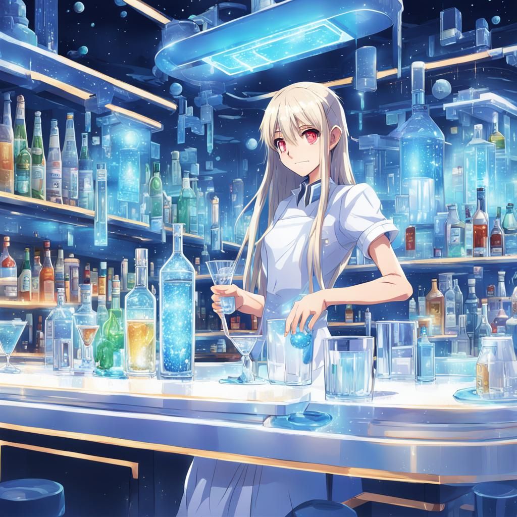 Futuristic H2O bartender - AI Generated Artwork - NightCafe Creator