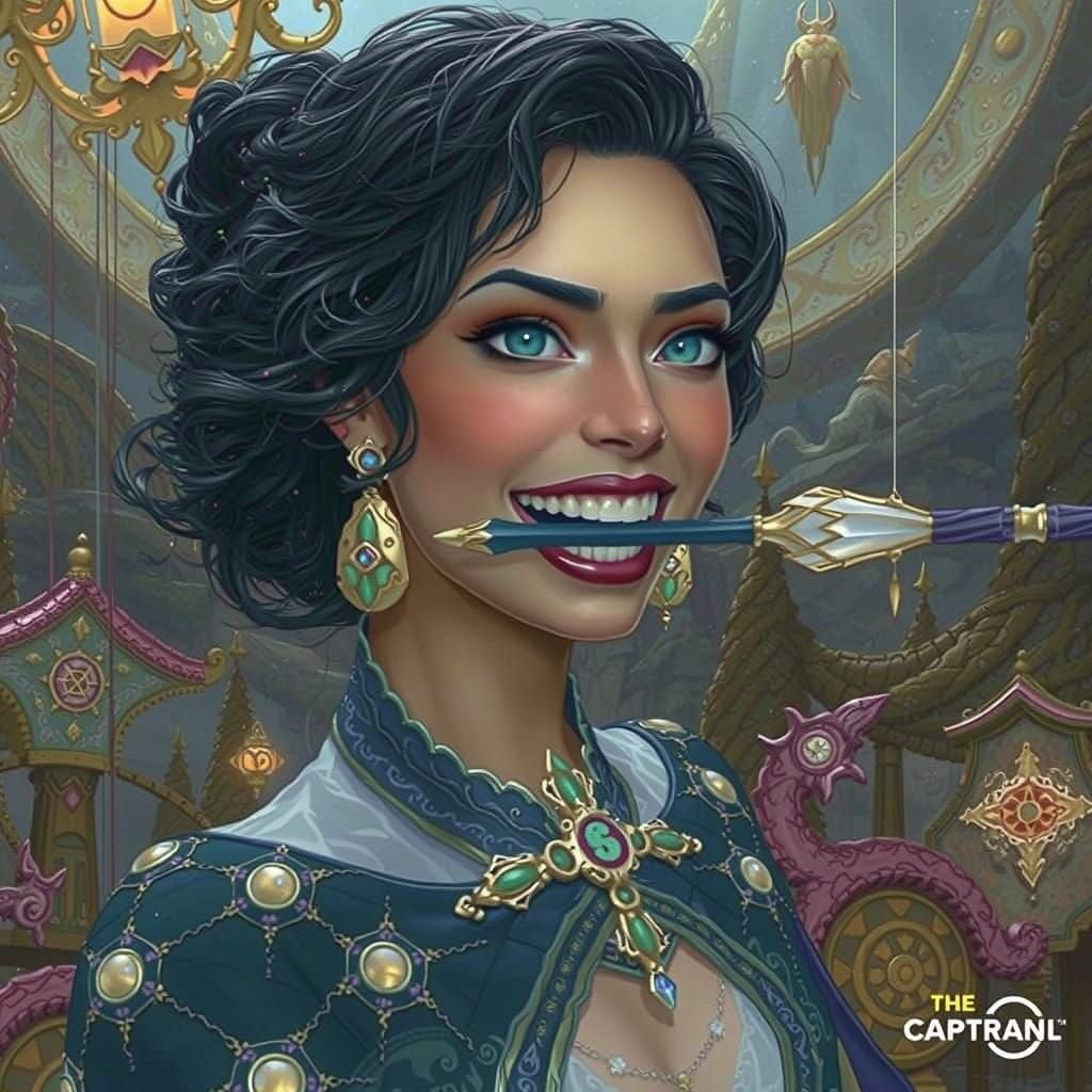 Regal Woman with Crystal-Tipped Staff in Ancient F... - AI Art