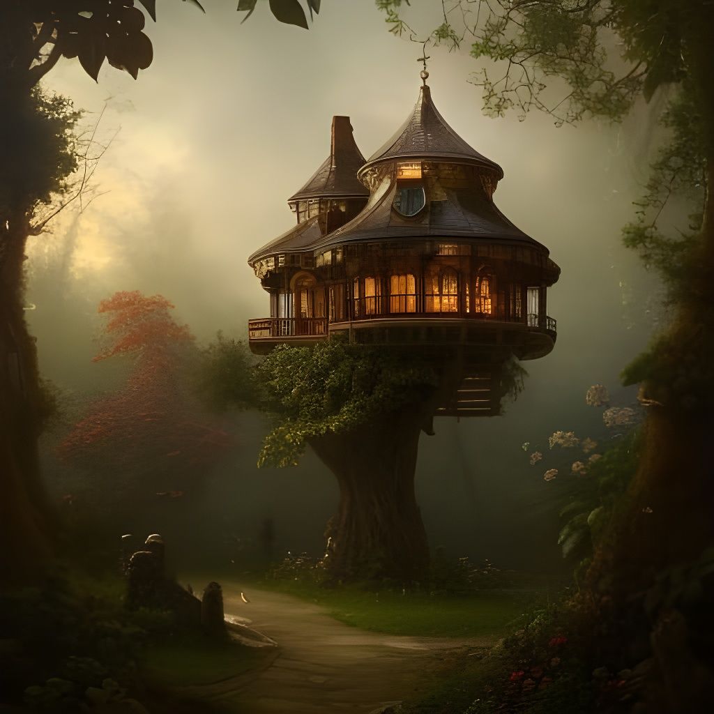 Cozy tree house - AI Generated Artwork - NightCafe Creator