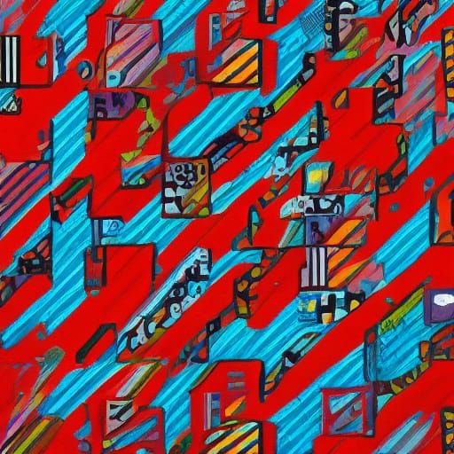 Vibrant Button's Ominous Dilemma in Whimsical Geom... - AI Art