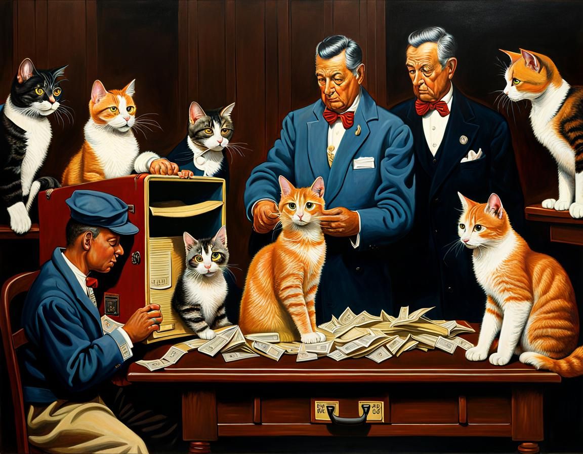 Corruption at Tabby Hall. Cats Counting Ballots. - AI Generated Artwork ...