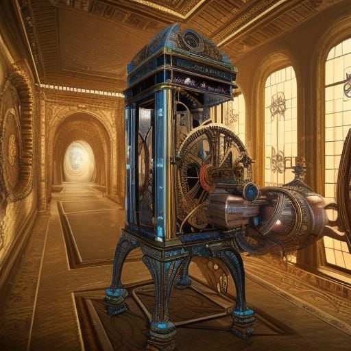 Steampunk Time Machine - AI Generated Artwork - NightCafe Creator