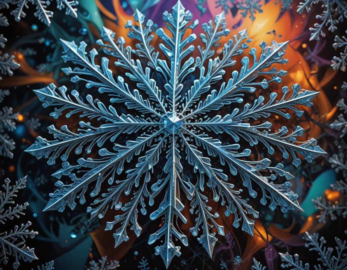 A Snowflake Visual - Fractal Snowflake Masterpiece in Hyperr...