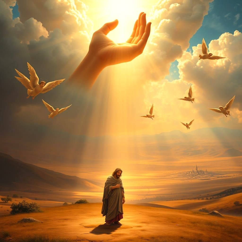 King David Rebuked by the Hand of God in Heavenly ... - AI Art