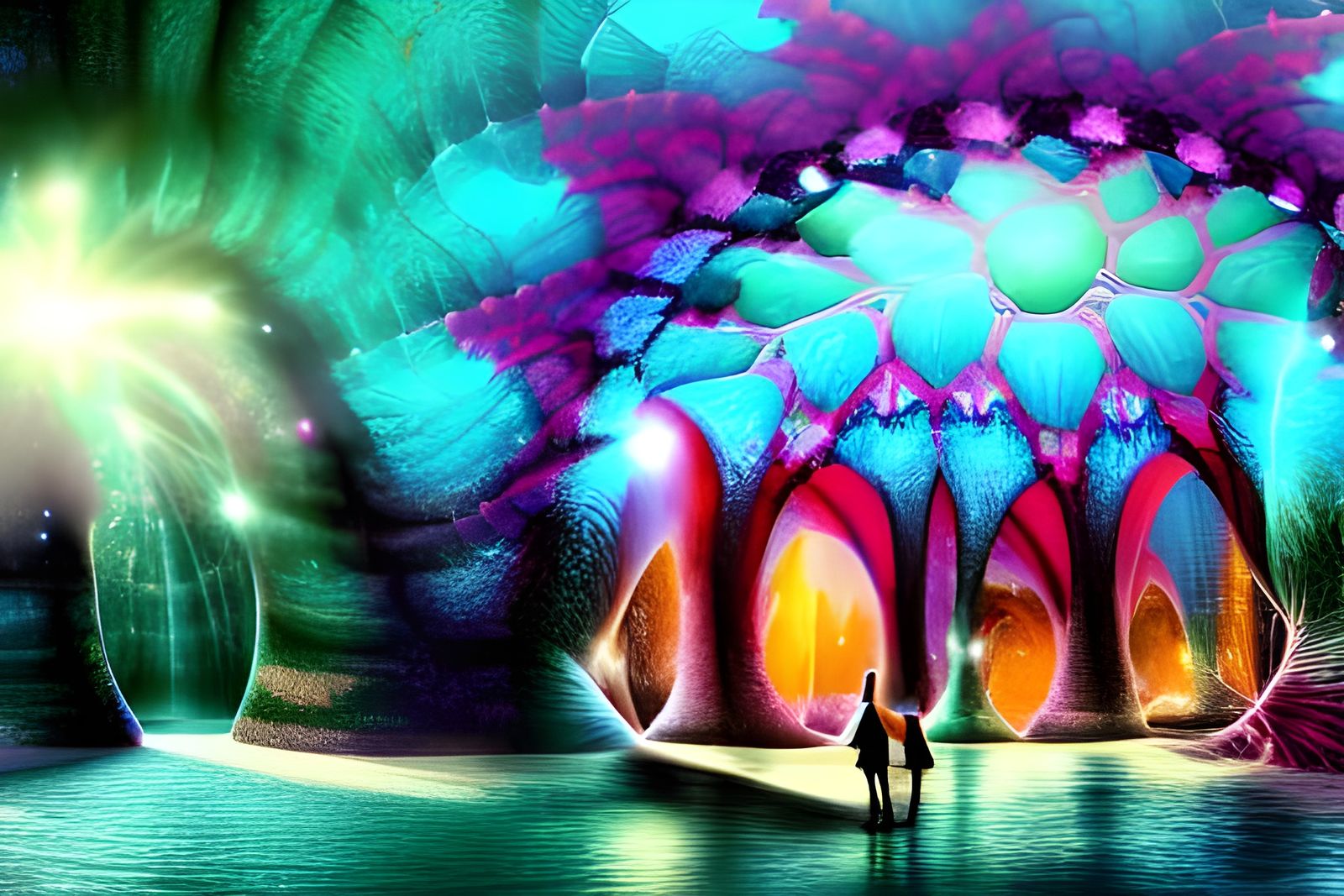 Visit the amazing neon caves. - AI Generated Artwork - NightCafe Creator