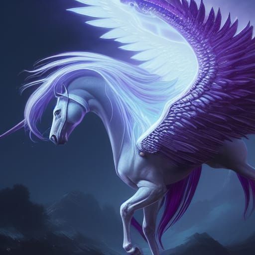 Light purple Pegasus - AI Generated Artwork - NightCafe Creator