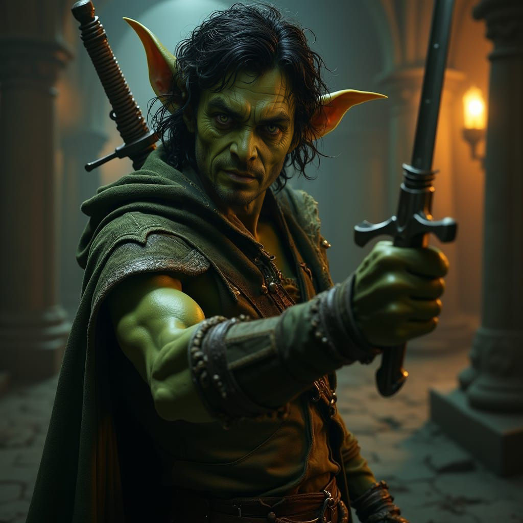 Hyper Realistic Goblin Swashbuckler with Orlando B... - AI Art