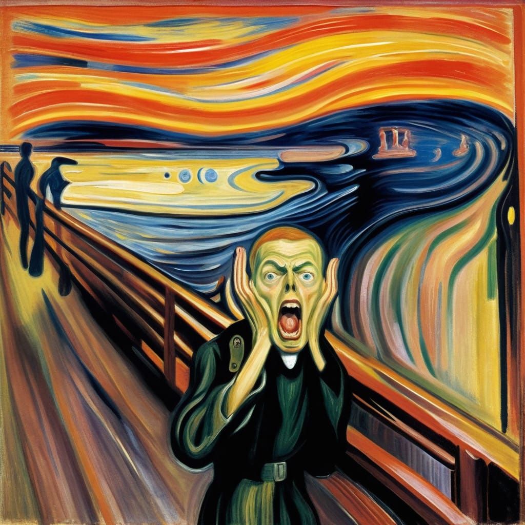 Gunnery Sergeant Hartman's Fierce Scream in a Dist... - AI Art