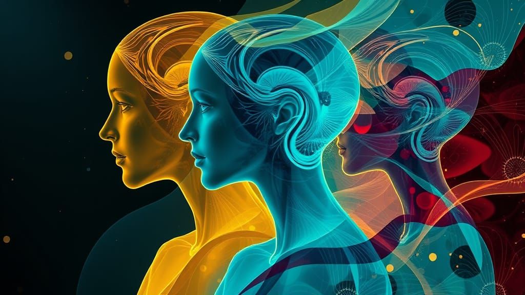 Ethereal Curves and Lines: Abstract Human Forms in... - AI Art